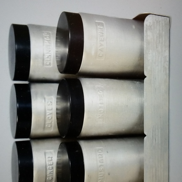 Vintage | Kitchen | Vintage Mcm Anodized Aluminum Spice Jar Set Wrack ...